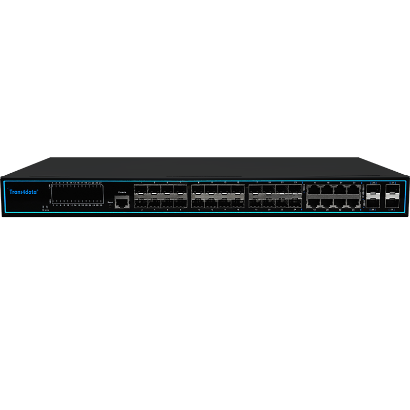 28 ports layer 3 full gigabit fiber switch